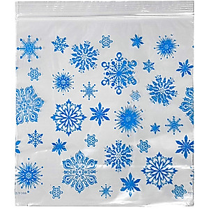 Set of 90 Assorted Christmas Holiday Treat Bags with Zip Lock! 3 Assorted Styles!90 Count (Pack of 1)