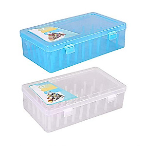 QiancArolBD Sewing Storage Box, Thread Storage, Large Thread Box, 42 Axis Sewing Threads Box Transparent Needle Wire Storage Organizer Containers Threads Case Transparent