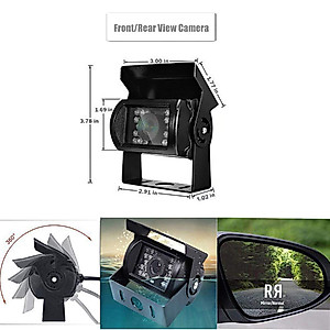 Backup Camera Kit 7 inch 4-Spilt Monitor Rear View Cameras with IP 67 Waterproof 18 IR Night Vision Car Camera for Tucks, RVs,Trailers,Bus,Vans + 4pcs 10m/393.7inch Cables