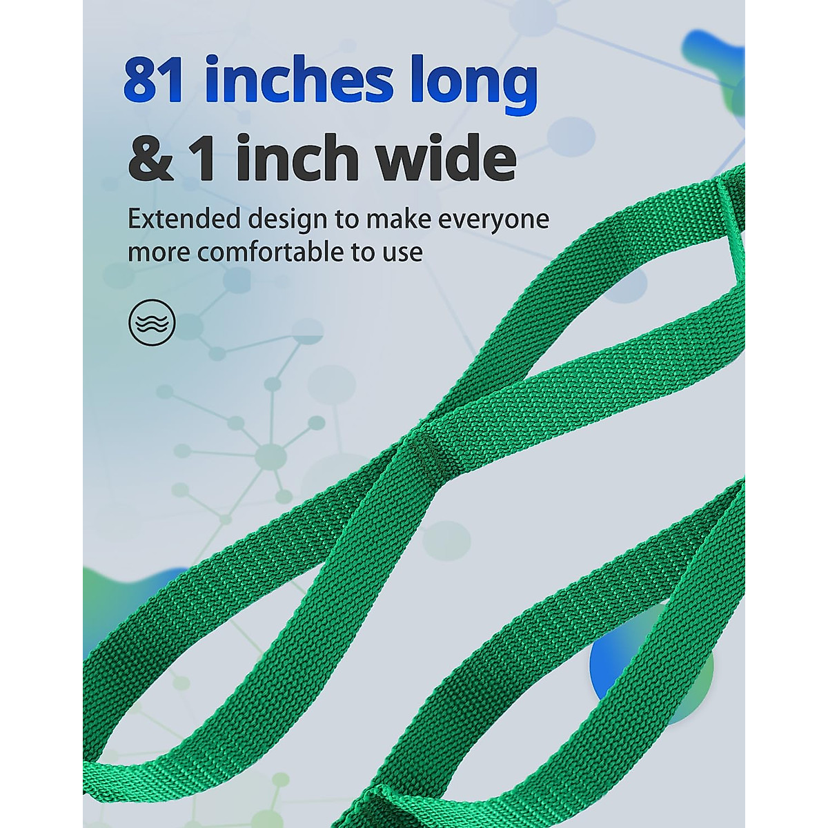 Trideer Stretching Strap Yoga Strap for Physical Therapy, 10 Loops Yoga Straps for Stretching, Non-Elastic Stretch Strap for Pilates, Exercise, Stretch Band for Women & Men with Exercise Book