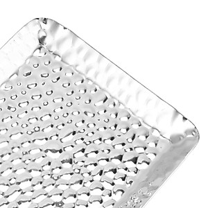 Pastry Serving Tray, Widely Applicable Dishwasher Safe Hammered Multi Purpose Mirror Surface Serving Platter for Home(Silver)