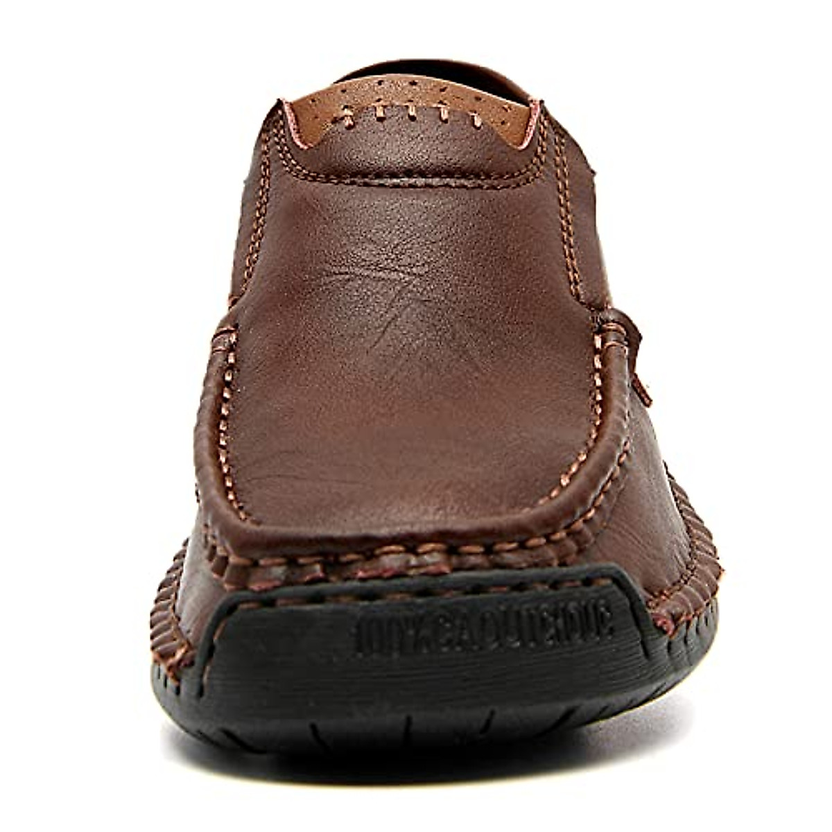 ENLEN&BENNA Men's Loafers Slip-On Casual Leather Dress Shoes Lightweight Comfortable Driving Walking Shoes Dark Brown Size 10.5