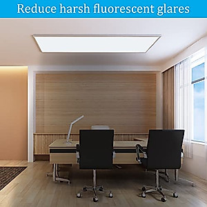 4 Piece Fluorescent Light Covers for Classroom Office Florescent Light Decor Cover Office and Classroom Decorations for Eliminate Harsh Glare Causing Eyestrain and Headaches, 4 x 2 Feet (White)