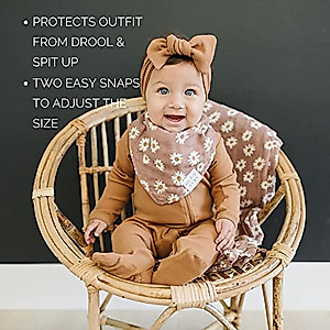 Mebie Baby Muslin Cotton Bib, Modern 3 pack, Lightweight Baby Bib Set for Burp, Spit Up, Drool, Stylish Bandana Bibs Baby Accessories, Use All Day, For Boy or Girl, Great for Gift Registry for Baby