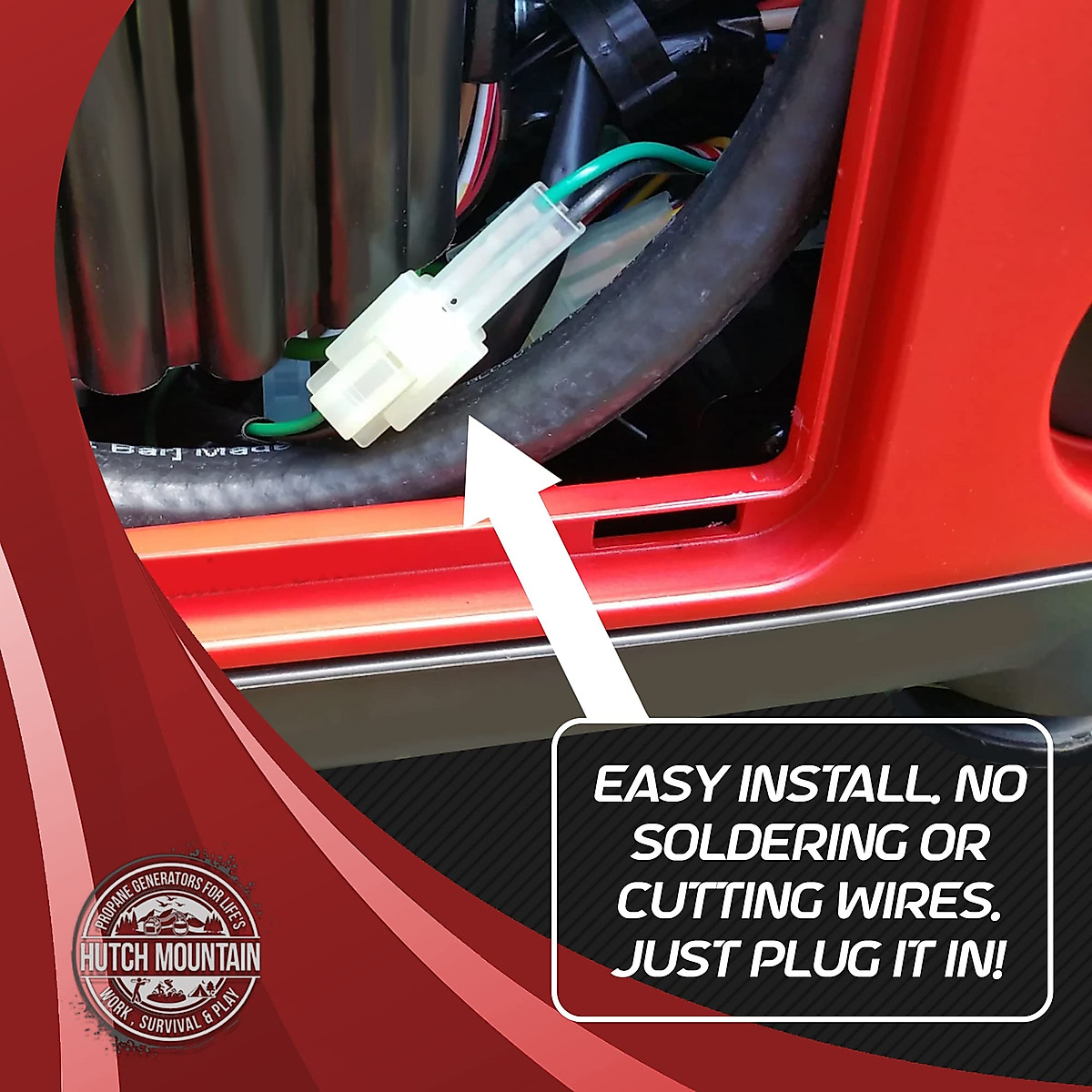 Hutch Mountain Gummed Carburetor Eliminator Switch Kit - Compatible with Honda Eu2000i Portable Generator, Outdoor Generators' Plug & Play Additional Parts w/Cover Label Switches, Camping Accessories