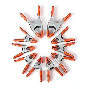 PONY 6-inch, 4-inch Heavy Duty Metal Spring Clamps Set, 2-inch, 1-inch Jaw opening, with Protective Handles and Tips, 10-piece