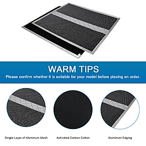 HPF30 Range Hood Non-Ducted Charcoal Filter (XC) 14.6" X 12.9" Compatible with Broan Range Hood Filter S97020466 Replacement Filter with Clips - 2 Pack