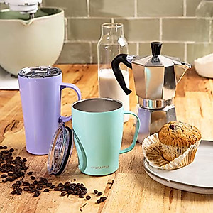 Hydrapeak SAVOR 18oz Double Vacuum Insulated Coffee Mug | Stainless Steel Travel Mug, Tumbler Coffee Cup with Lid and Integrated Handle (Rose)