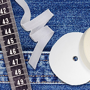 Mandala Crafts White Twill Tape 2 Inches Cotton Webbing Strap - 50 Yds White Cotton Ribbon Herringbone Tape - Cotton Bias Tape for Sewing Seam Binding