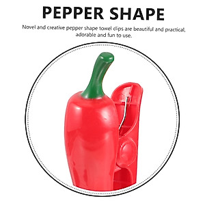 Beatifufu 4Pcs Portable Pepper Shaped Beach Towel Clips Chair Holders for Beach Towels Holiday Pool Accessories Multipurpose Towel Holders for Secure Towel Placement