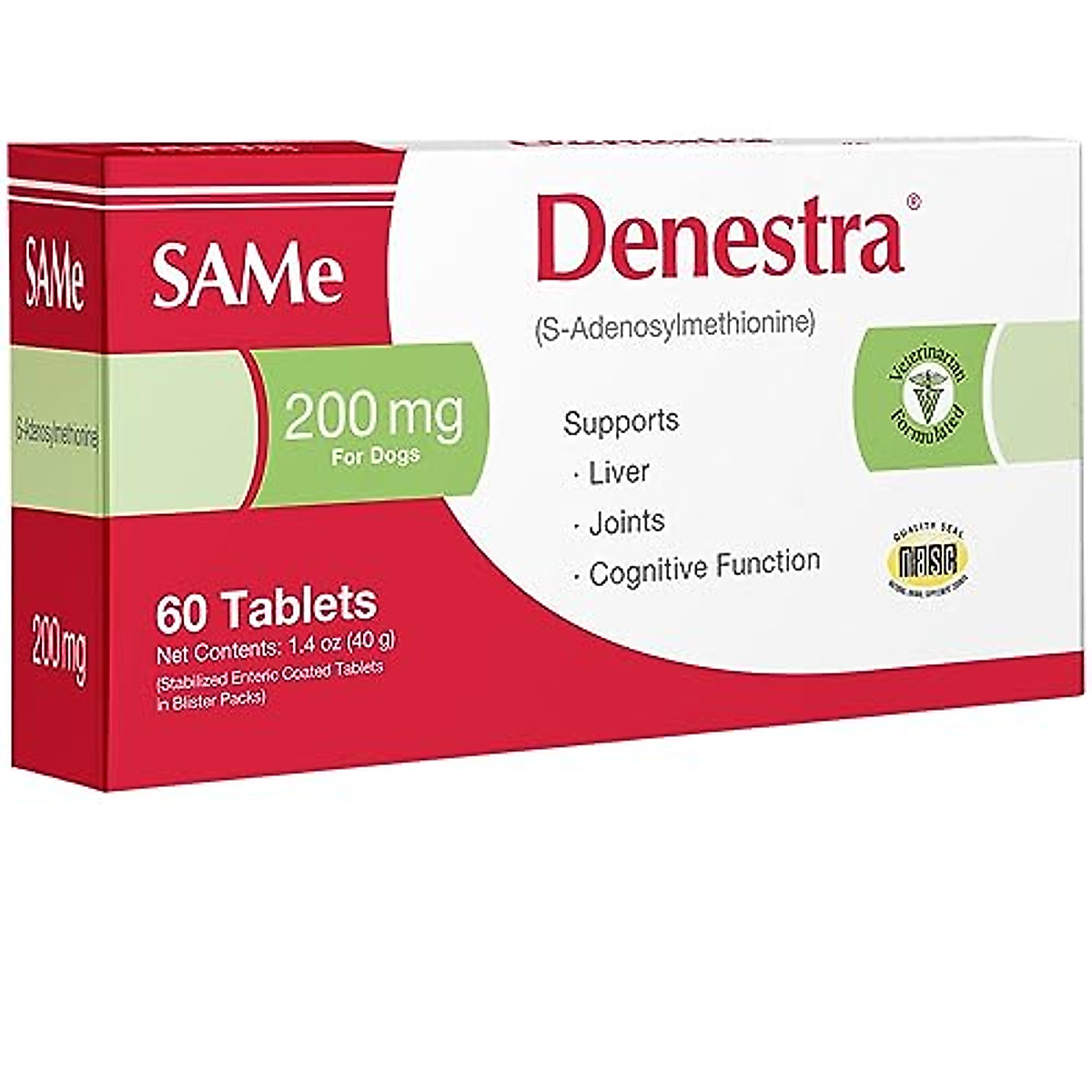 Denestra Same for Dogs & Cats - Supports Liver, Joints & Cognitive Function - Detoxication Cleansing Liver - Antioxidants - Veterinarian Formulated - 200Mg - 60 Tablets