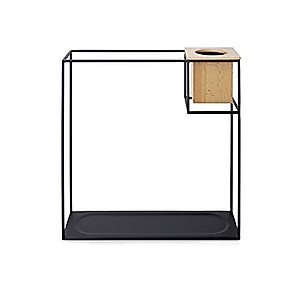Umbra Cubist Floating Shelf with Built-In Succulent Planter – Modern Wall Décor and Geometric Display Shelf for Books, Candles, Mementos, Photos, Indoor Plants and More! | Large, Black