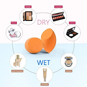 Large Rose Gold Foundation contour Round Toothbrush Dust Free Oval Makeup Brushes with Blending Sponge dustproof cover brush egg cleaner …