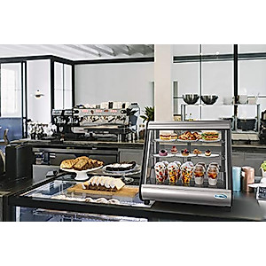 KoolMore - CDC-4C-BK 27" Commercial Countertop Refrigerator Display Case Merchandiser with LED Lighting - 4.6 cu. ft, Black and Stainless Steel & SYBO SB-6000 Commercial Grade Soup Kettle, Black