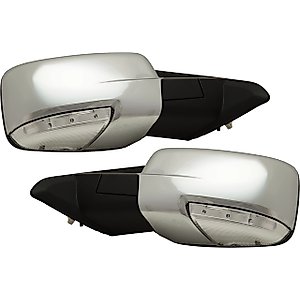 Kool Vue Driver & Passenger Side Power Heated Mirrors for Ram 1500 2500 2014-2018 Power Fold With Signal Light & Puddle Lamp Chrome