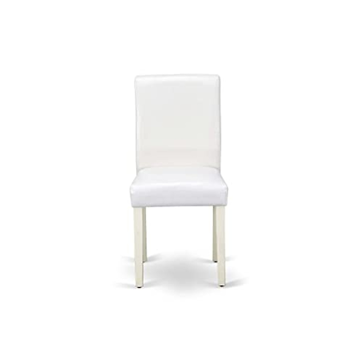 East West Furniture VAAB9-LWH-64 9Pc Dinette Set Includes a 59/76.4 Inch Oval Dining Table with Butterfly Leaf and 8 Parson Chair with Linen Leg and PU Leather Color White, 9 Pieces