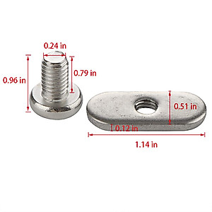 VTurboWay 4 Pcs 316 SS Kayak Rail/Track Screws, Track Nuts w' 4 pcs M6 Short Screws, Mounting Replacement Kit for Kayaks Rails