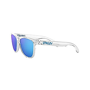Oakley Frogskins OO9013 9013D0 55mm Crystal Clear/Prizm Sapphire Sunglasses for Men For Women Bundle Leash +VISIOVA Accessories