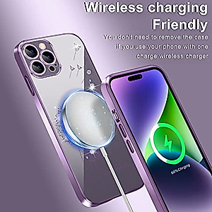 Crystal Bumper Case for iPhone 14 Pro Max Phone Case Clear Slim Silicone Transparent Cute Diamond Flowers 14 Pro Max Case Shockproof Apple Protective Cover para iPhone 14 Pro Max Cases for Women