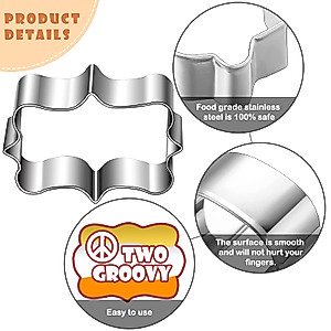 7 Pcs Mini Two Groovy Cookie Cutters Set, Hippie Cookie Cutter Peace Cookie Molds Stainless Steel Biscuit Cutter DIY, Small Flower Rainbow Sunglasses Bus Baking Molds Party Supplies for Kitchen Baking