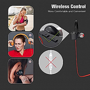 Bluetooth Headphones Wireless Earbuds Bluetooth 5.1 Running Headphones IPX7 Waterproof Earphones with 10 Hrs Playtime HiFi Stereo Noise Cancelling Headsets for Workout Gym