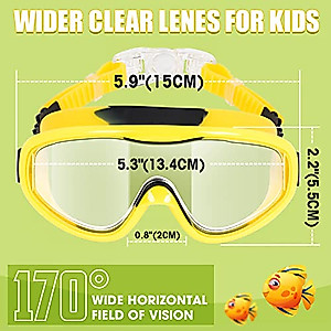 Kids Swim Goggles, 2-Pack Swimming Goggles for Kids, Child, Boys or Girls From 3-15, Anti Fog Wide View Swim Pool Goggles