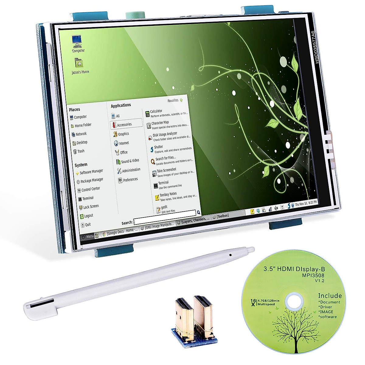 Kuman for Raspberry PI 3 Generation TFT Touch Screen, Kuman 3.5 inch TFT LCD Display Monitor Support All Raspberry PI System, Video Movie Play, Arcade Game, HDMI Audio Input SC6A (3.5 inch HDMI RPI Screen)