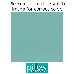 Pillow Perfect Pompeii Solid Indoor/Outdoor One Piece Chair Cushion Deep Seat, Weather and Fade Resistant, Round Corner - 40.5" x 21", Blue