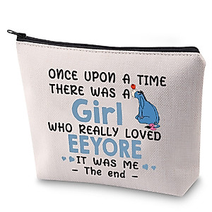 ZJXHPO Funny Cartoon Character Lover Gift There Was A Who Really Loved Zipper Pouch Cartoon Donkey Makeup Bag (ONCE-Cartoon)