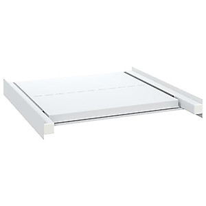 vidaXL Steel Washing and Drying Machine Pedestal with Drawers for Various Brands, Space-Saving, Robust, with Extra Storage Space, Assembly Required, White