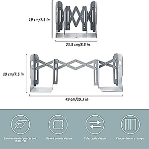 SZYAWsd File Sorters Telescopic Bookshelf Book Stand Book Stand Adjustable Bookshelf Desk Storage Box with Pen Container