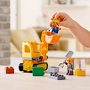 LEGO DUPLO Town Truck & Tracked Excavator 10812 Dump Truck and Excavator Kids Construction Toy with DUPLO Construction Worker Figures (26 Pieces)