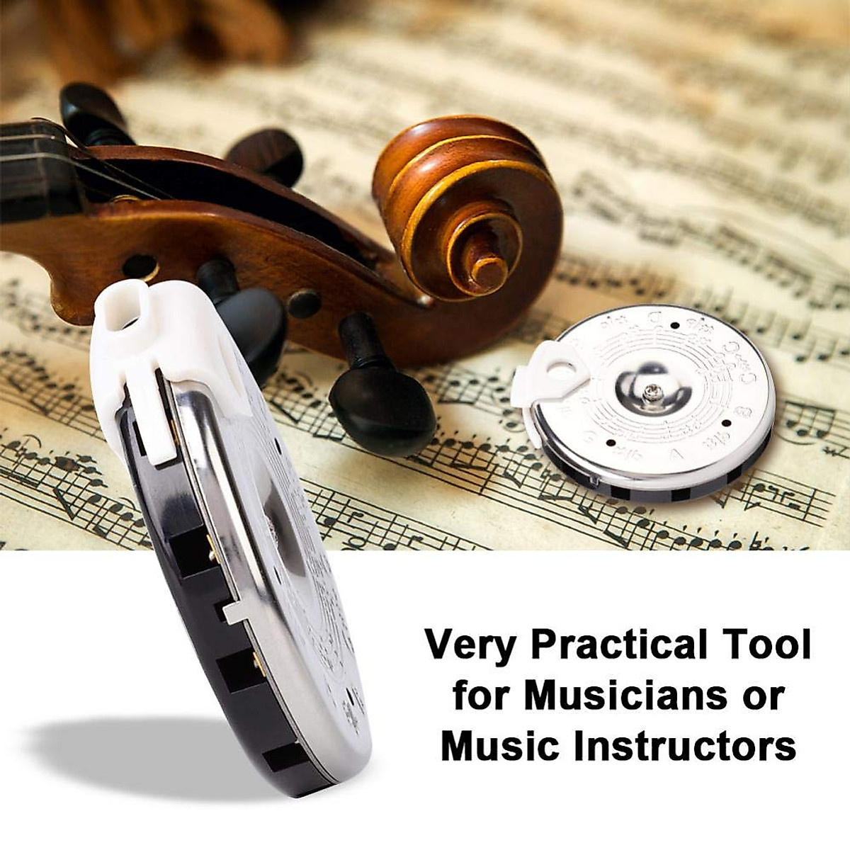 Alomejor Chromatic Pitch Pipe 13 Chromatic Tone Pipe Tuner Sensitive Chromatic Tuner with Case Instrument Turinging