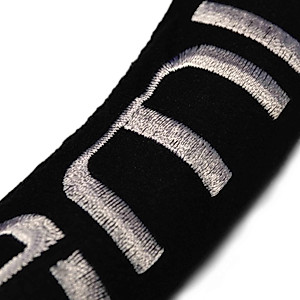 FANMATS unisex adult Embroidered Steering Wheel Cover, Black, 15 Inch Diameter US