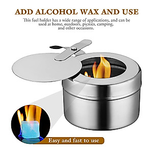 Abaodam 2pcs Buffet Warmer Warming Trays for buffets Party Stove Food Parties Fuel cans Holder Set Chafing Dish- Stainless Steel Fuel Holder with Cover Chafer Canned Heat Fuel