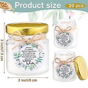 Threlaco 40 Pcs Baby Shower Candle Favors Bulk Lavender Scented Jar Candle Floral Rustic Glass Candle Baby Shower for Baby Shower Gender Reveal Party