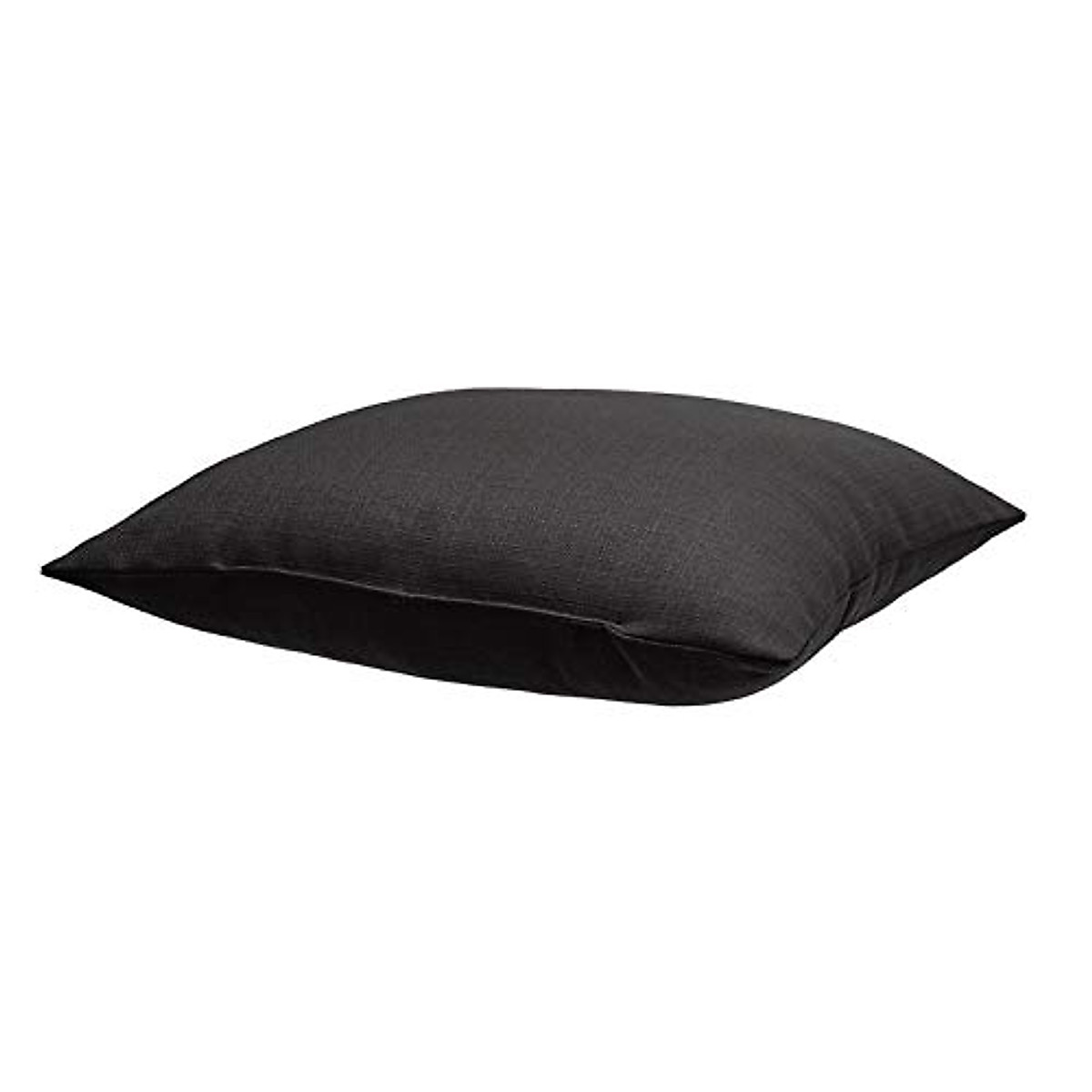 Amazon Basics 2-Pack Decorative Throw Pillows - 18" Square, Black Linen Style
