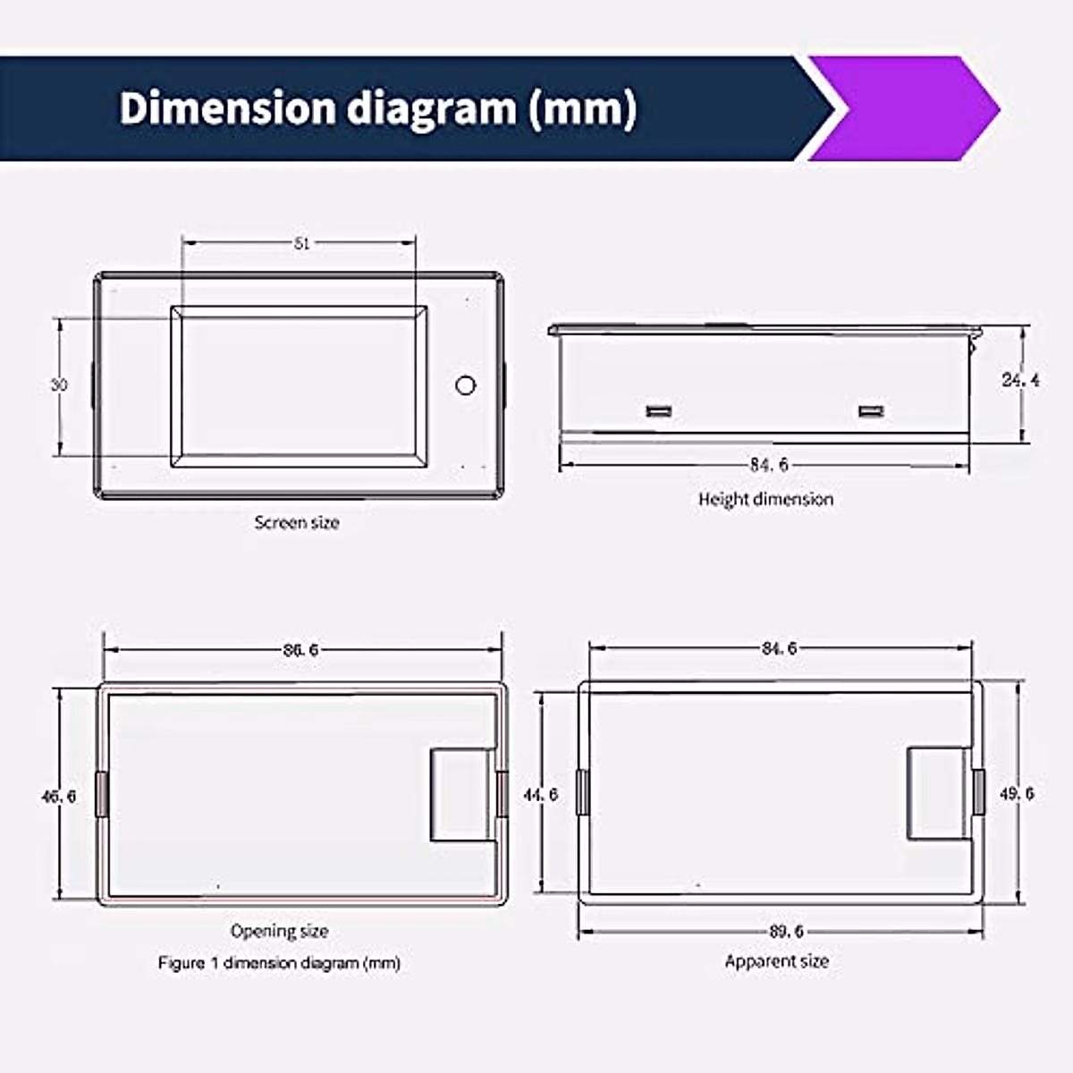 DC Multifunction Battery Monitor Meter, 6.5-100V, 0-100A (Widely Applied to 12V/24V/48V RV/Car Battery) LCD Display Digital Current Voltage Solar Power Meter Multimeter Voltmeter Ammeter