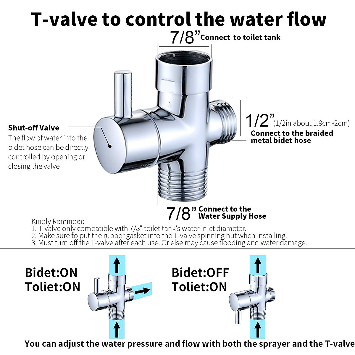 Bidet Sprayer for Toilet,Timewill Stainless Steel Handheld Bidet Bathroom Hand Shower for Muslim Toilet Water Sprayer Jet Spray Cloth Diaper Sprayer Set Pets Shower Feminine Hygiene Cleaning