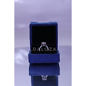 DALOZA 2.00 CT Moissanite 925 Hidden Halo Wedding Engagement Oval Cut Diamond Ring (9.5)
