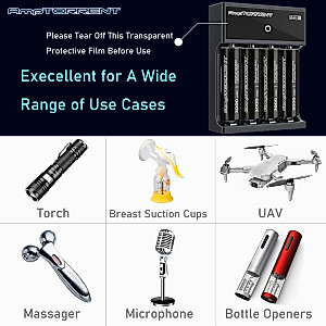 AmpTORRENT Rechargeable Lithium AA Batteries, 3000mWh Lithium AA Battery, AA Batteries Rechargeable with Charger, 2h Fast Charge, 1.5V Constant Output, Lasting Power, Leakproof Design, 1600 Cycles