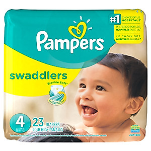 Pampers Swaddlers Diapers , Size 4, 23 Count
