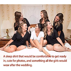 Avidlove V Neck Sexy Sleepwear Shirts Short Sleeve Pajama Dress Button-Front Nightshirt,Black,X-Large