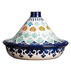 Hand Painted TagineCooking Pot Natural Tagine Casserole Pot Cooking Pot For Cooking And Stew Casserole Slow Cooker Compatible 22.5.29