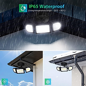 iMaihom 50W Flood Lights Outdoor, 3 Adjustable Heads LED Flood Light, IP65 Waterproof Outdoor Flood Light, 6000K Daylight White 4600LM Bright Security Lights for Yard Garage Driveway Patio (Black)