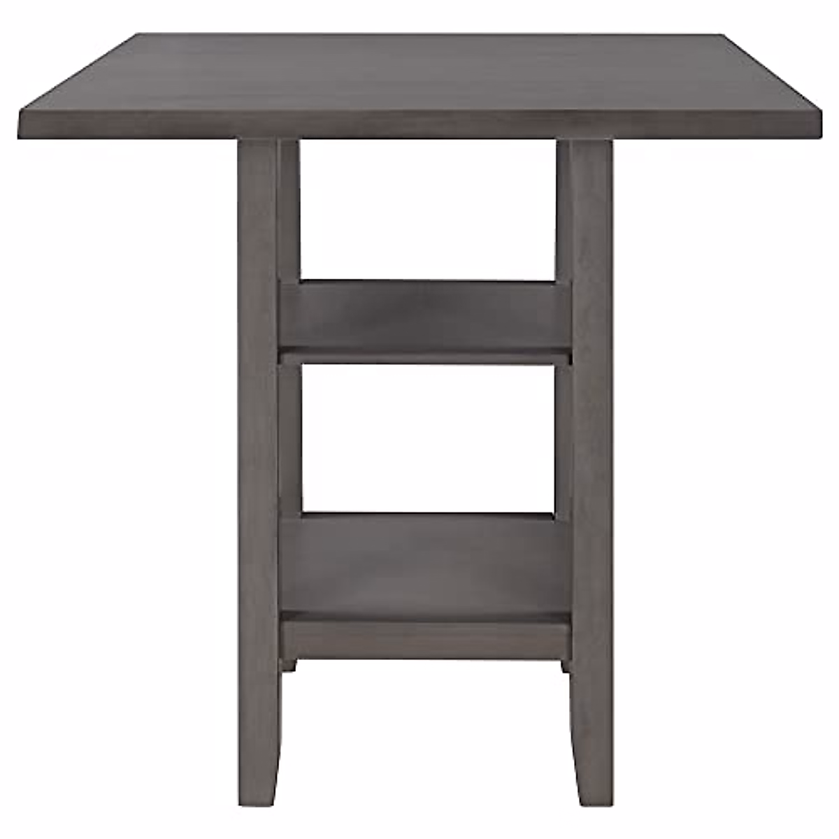 FANYE 5-Piece Counter Height Kitchen & Dining Room Dinette Furniture Sets Include Wooden Square Table with Bottom Storage Shelves and 4 Upholstered Back Chairs for 4 Persons Family Meal,Gray, Grey