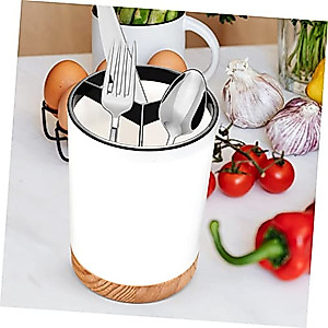UPKOCH Bucket Chopstick Spatulas Divider Cooking Basket Storage Utensil Convenient Multi-function Household Desktop Spoons Knives Kitchen and Crock White Caddy Forks Plastic Rack