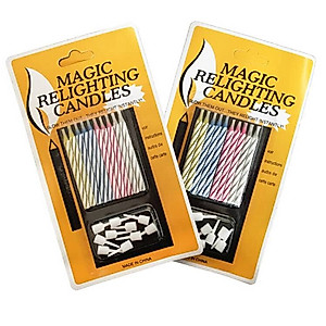 20 Pcs Funny Magic Relight Birthday Decorations Candles, Novelty Trick Candles for Birthday Party, Fool's Day, Christmas Celebration