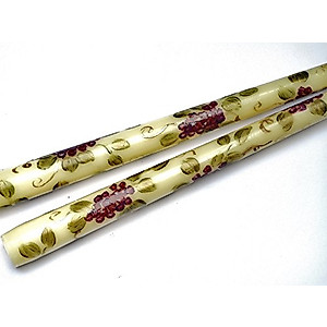 Hand Painted Decorative Taper Candle Set with Grape Clusters and Vines Tuscan Grapevine Decor