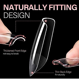 AILLSA Short Square Nail Tips Soft Gel Full Cover Clear Gelly Nail Tips Half Matte Acrylic Nail Tips Pre-Filed Fake Press on Nail Tips for Extension Nails Home DIY Salon Manicure Ideal Gifts 216PCS 12 Sizes